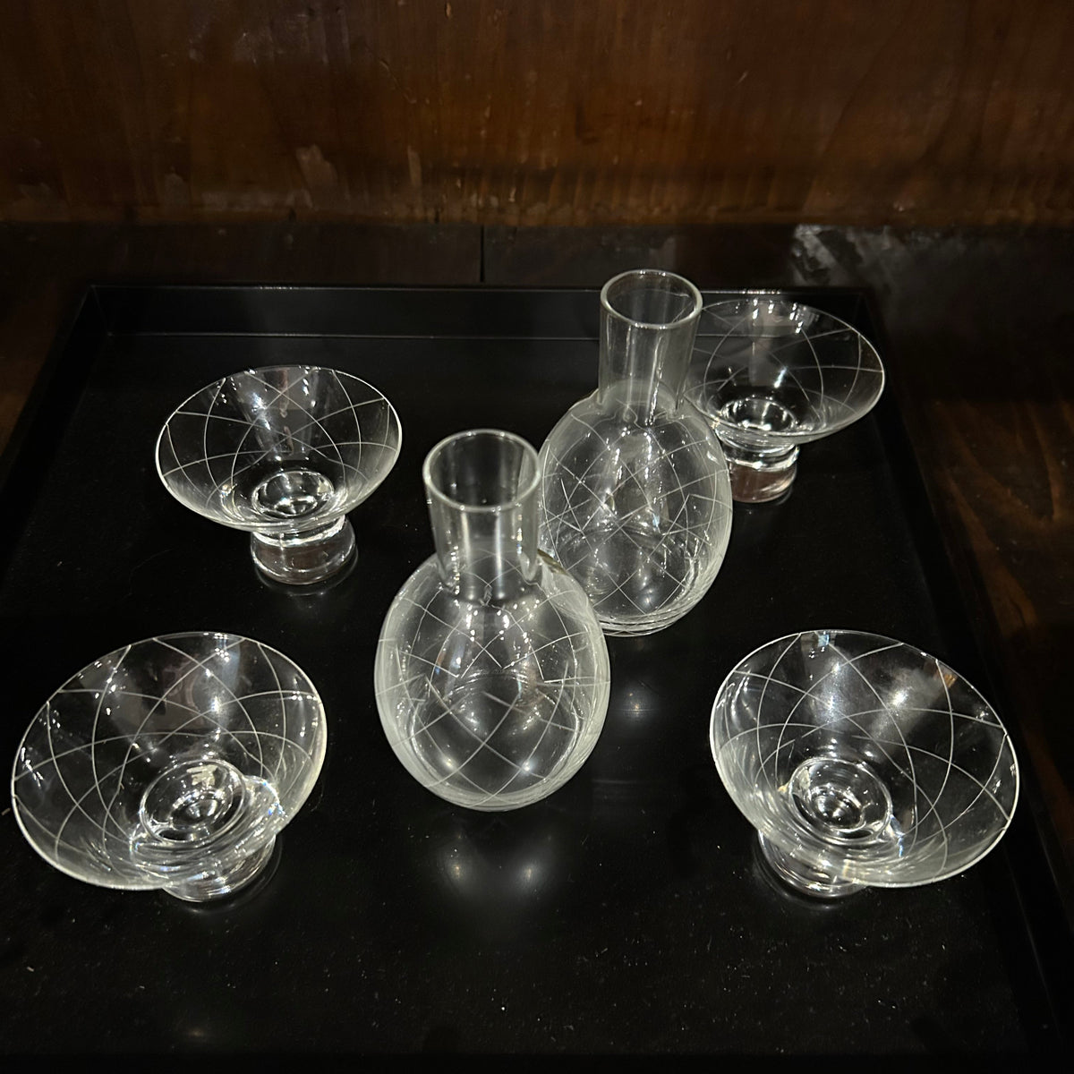 Japanese crystal glass sake set - C25053 – Kazari