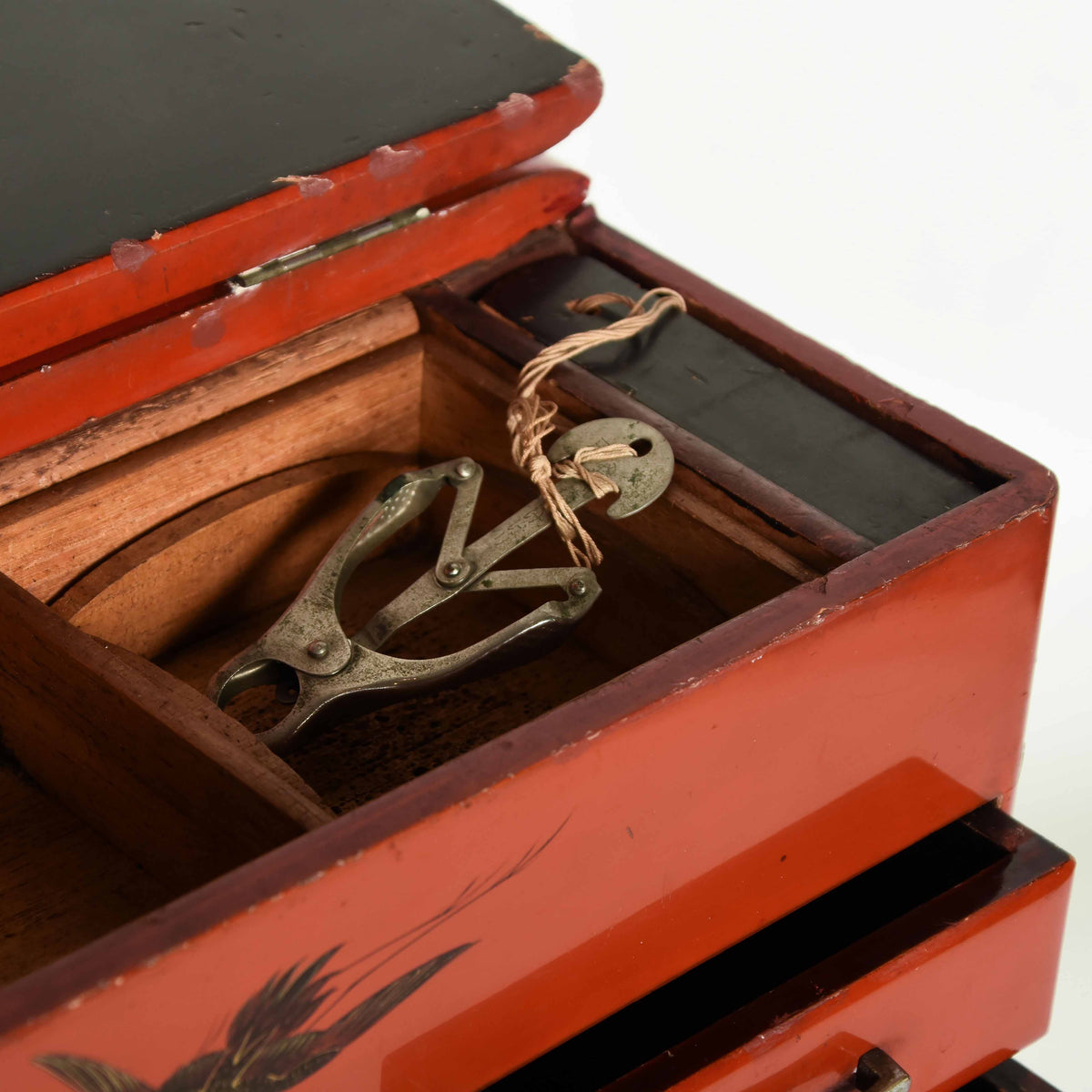 Japanese Red Lacquer Sewing Box – Kazari